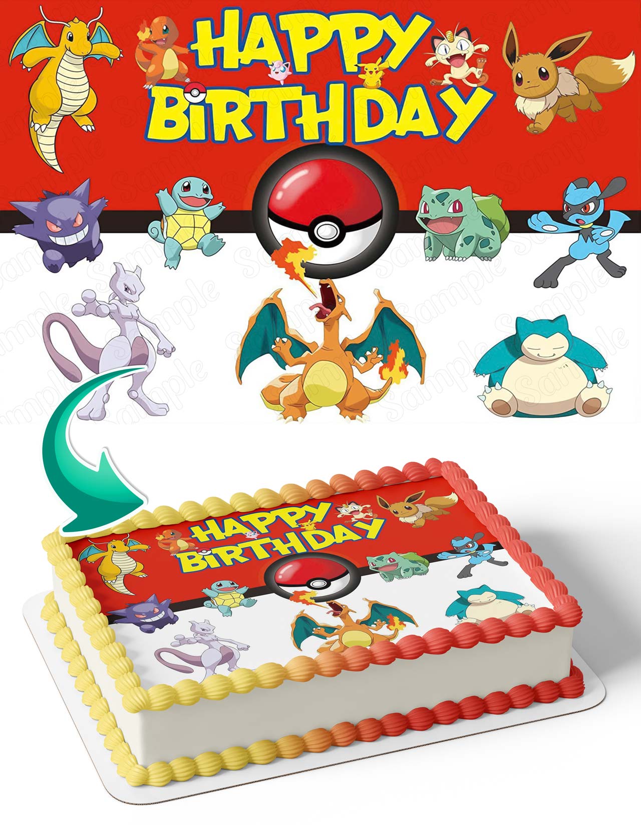 Pokemon Anime Cards RW Edible Cake Toppers – Ediblecaketopper