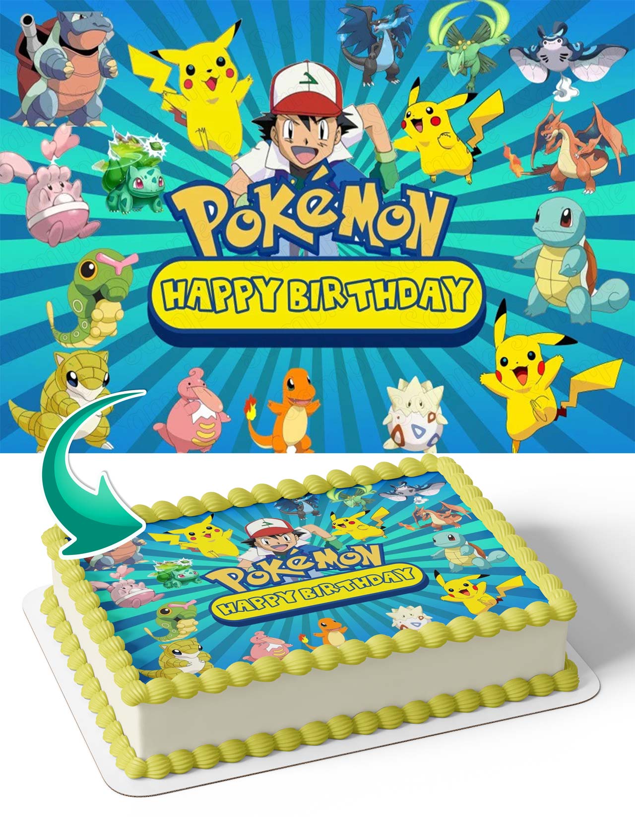 Pokemon Pikachu Ash Kids Cartoon Edible Cake Toppers – Ediblecaketopper