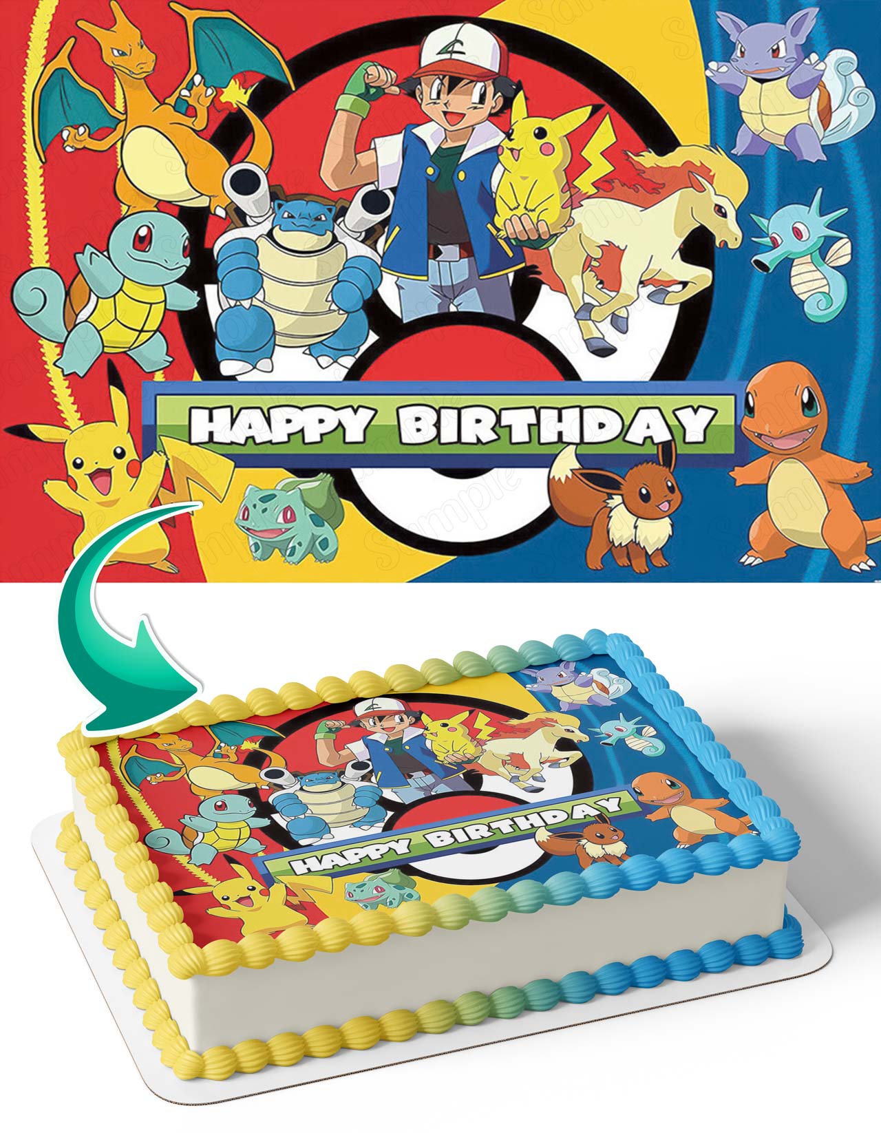 Pokemon Pokeball Anime Cards Edible Cake Toppers – Ediblecaketopper