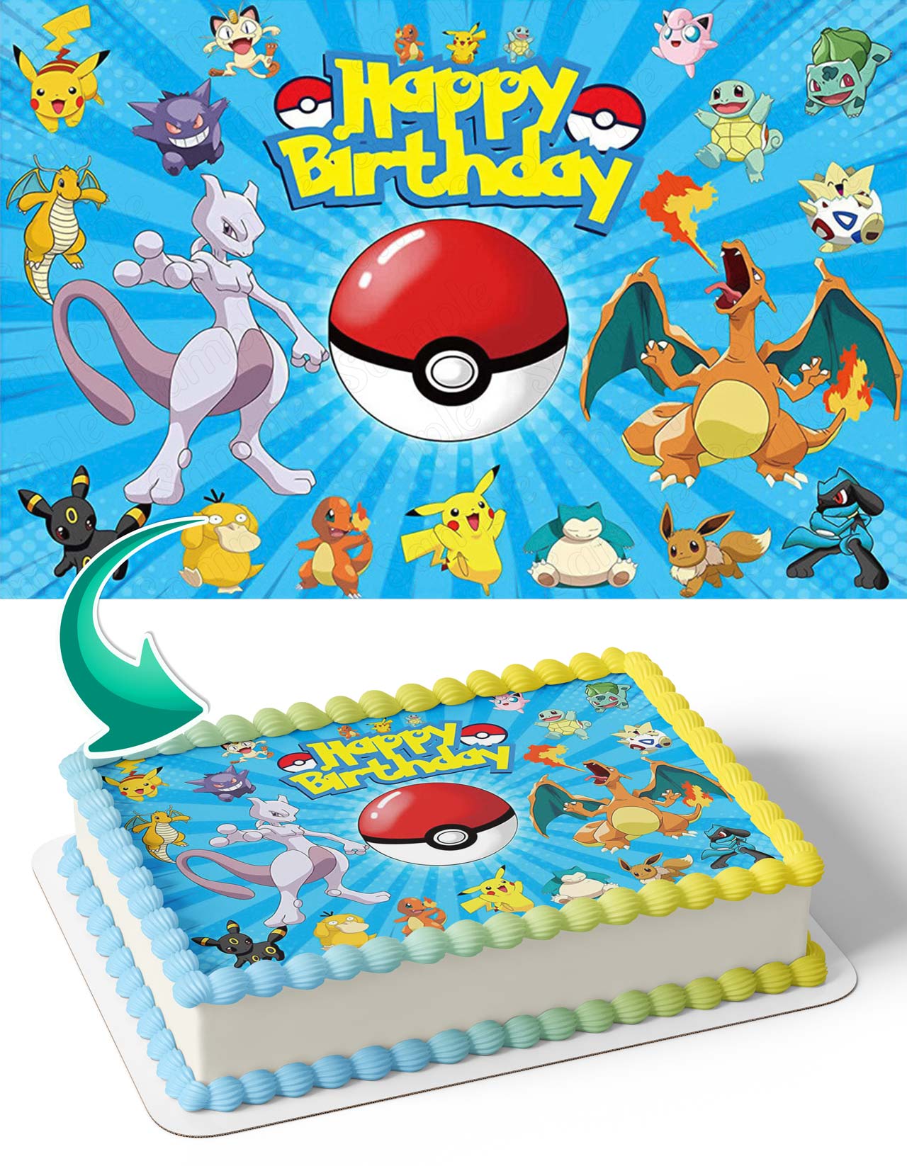 Pokemon Pokeball Anime Cards YB Edible Cake Toppers – Ediblecaketopper