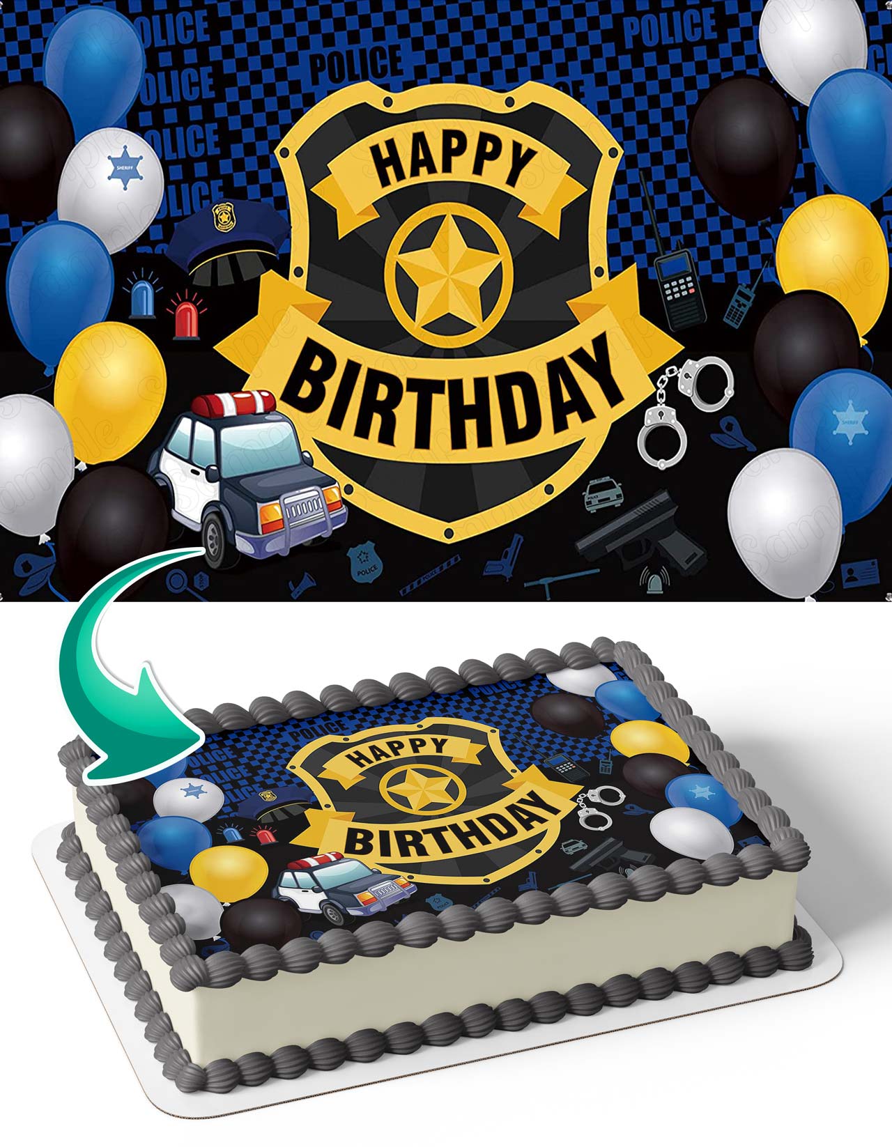 Police Law Force Kid B Edible Cake Toppers – Ediblecaketopper
