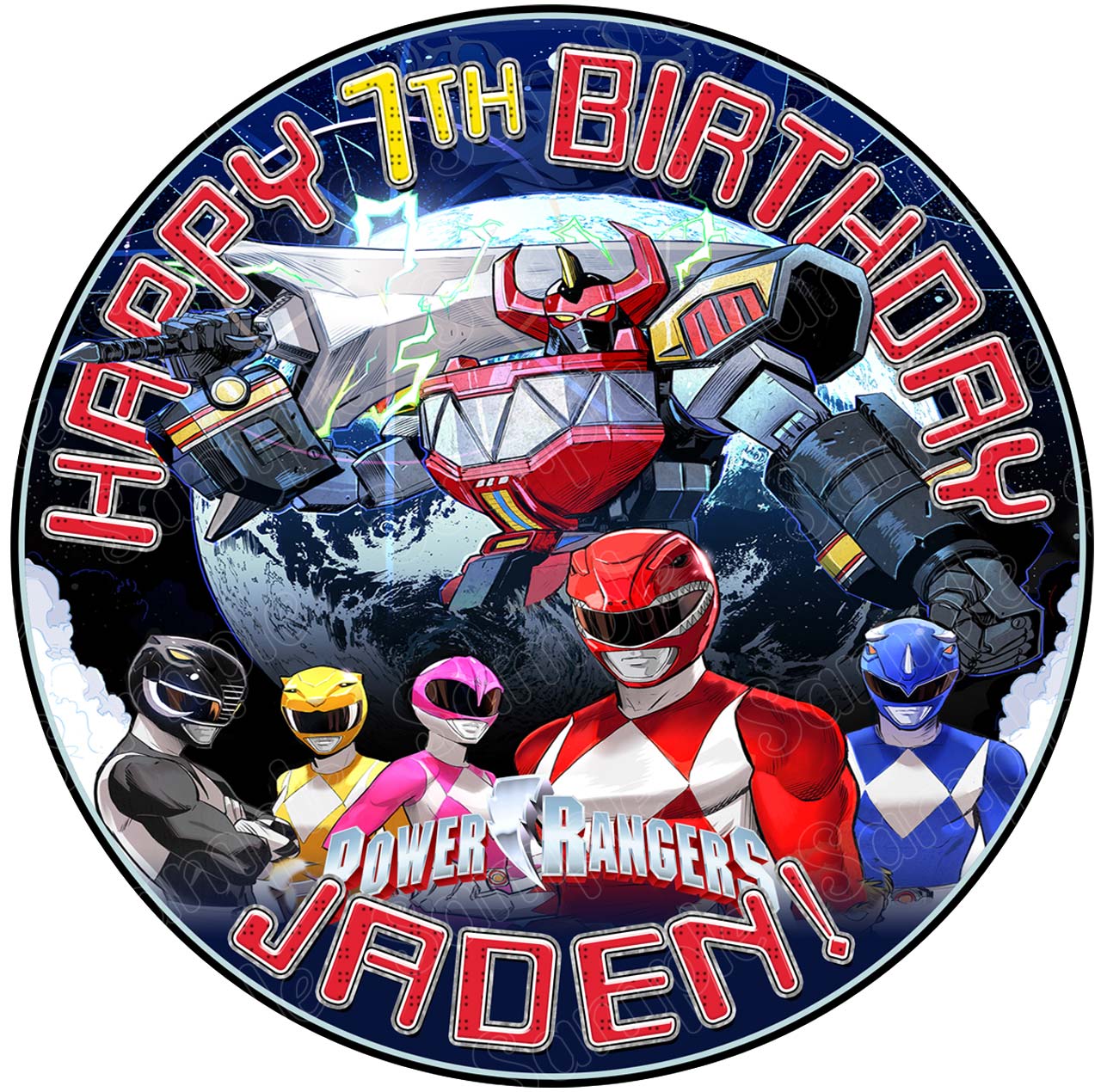 Power Kids Patrol Rangers Edible Cake Toppers Round – Ediblecaketopper