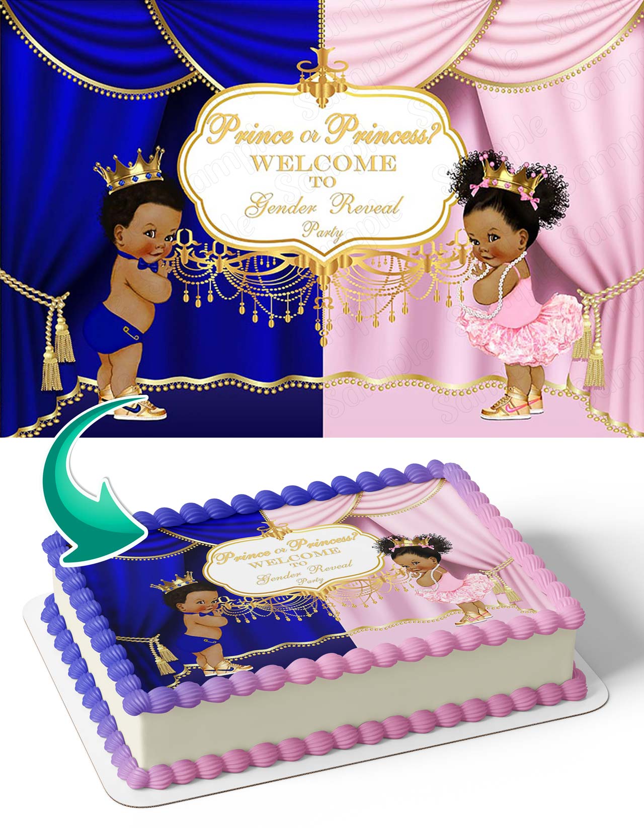 Prince or Princess African American Welcome to Gender Reveal PartyPPG ...