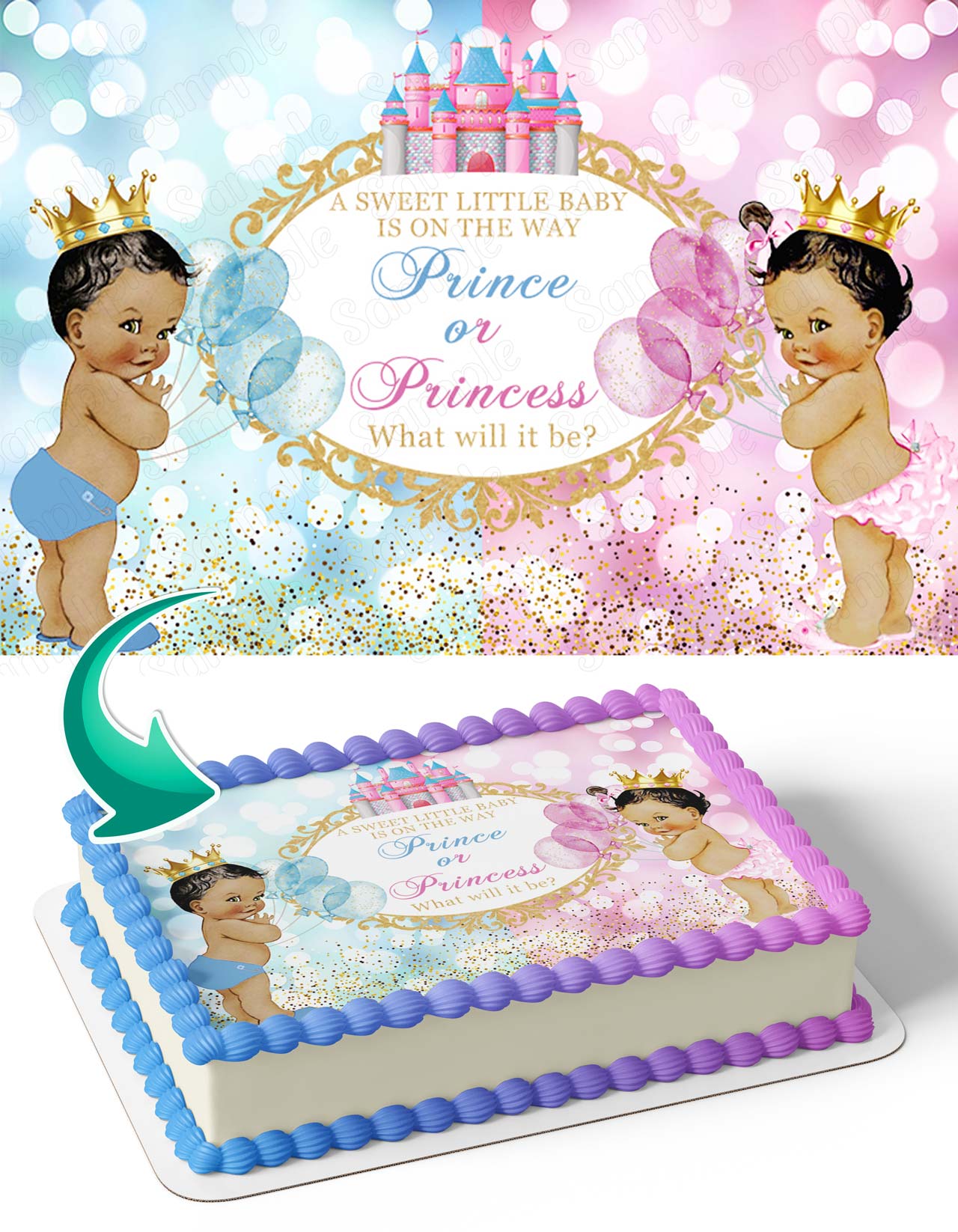 Prince or Princess What Will It Be African AmericanPOP Edible Cake ...