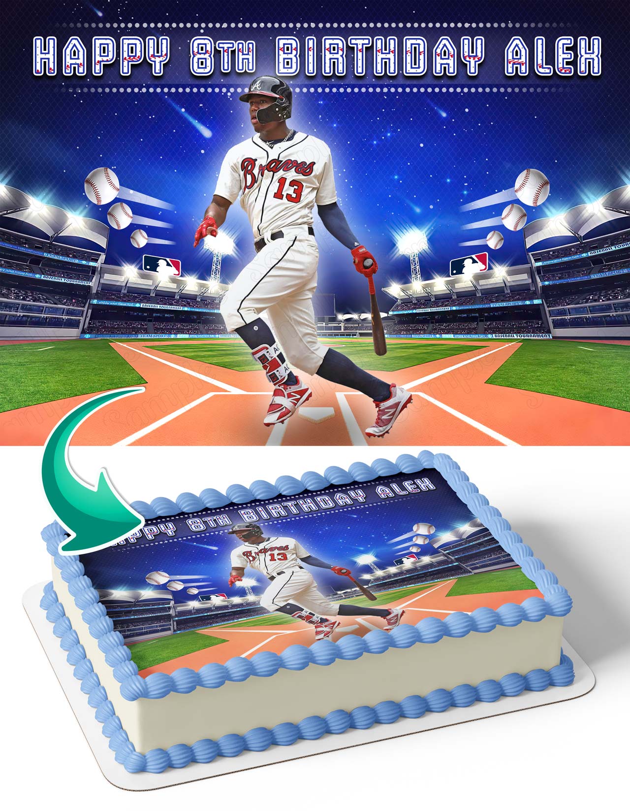 Ronald Acuna Jr Braves Edible Cake Toppers – Ediblecaketopper