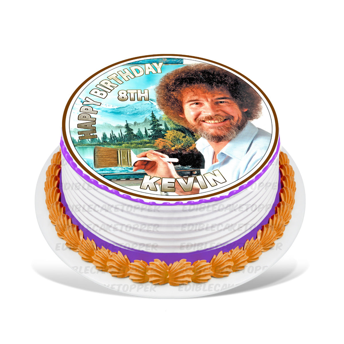 Bob Ross Edible Cake Toppers Round – Ediblecaketopper