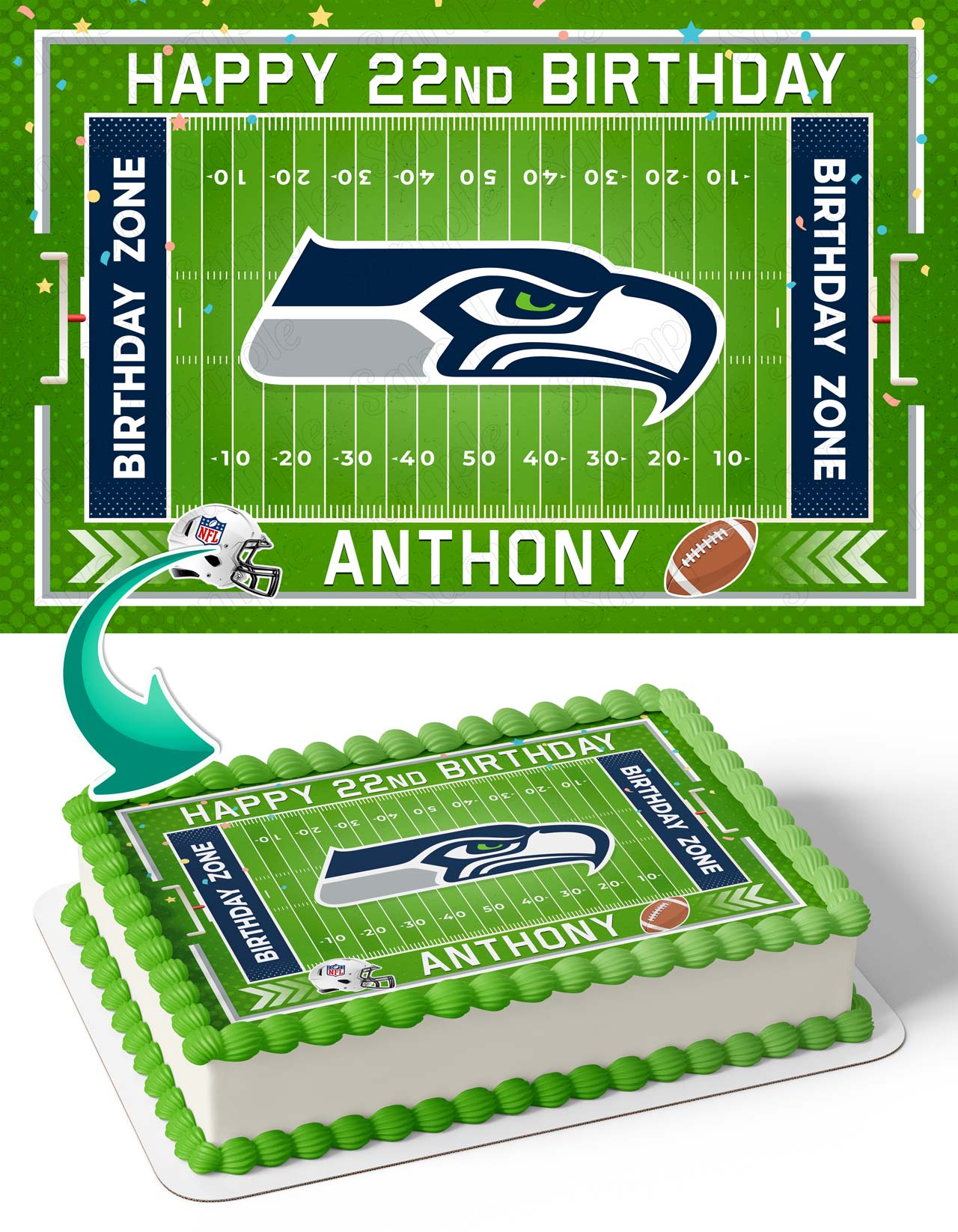 Seattle Seahawks Edible Cake Toppers – Ediblecaketopper