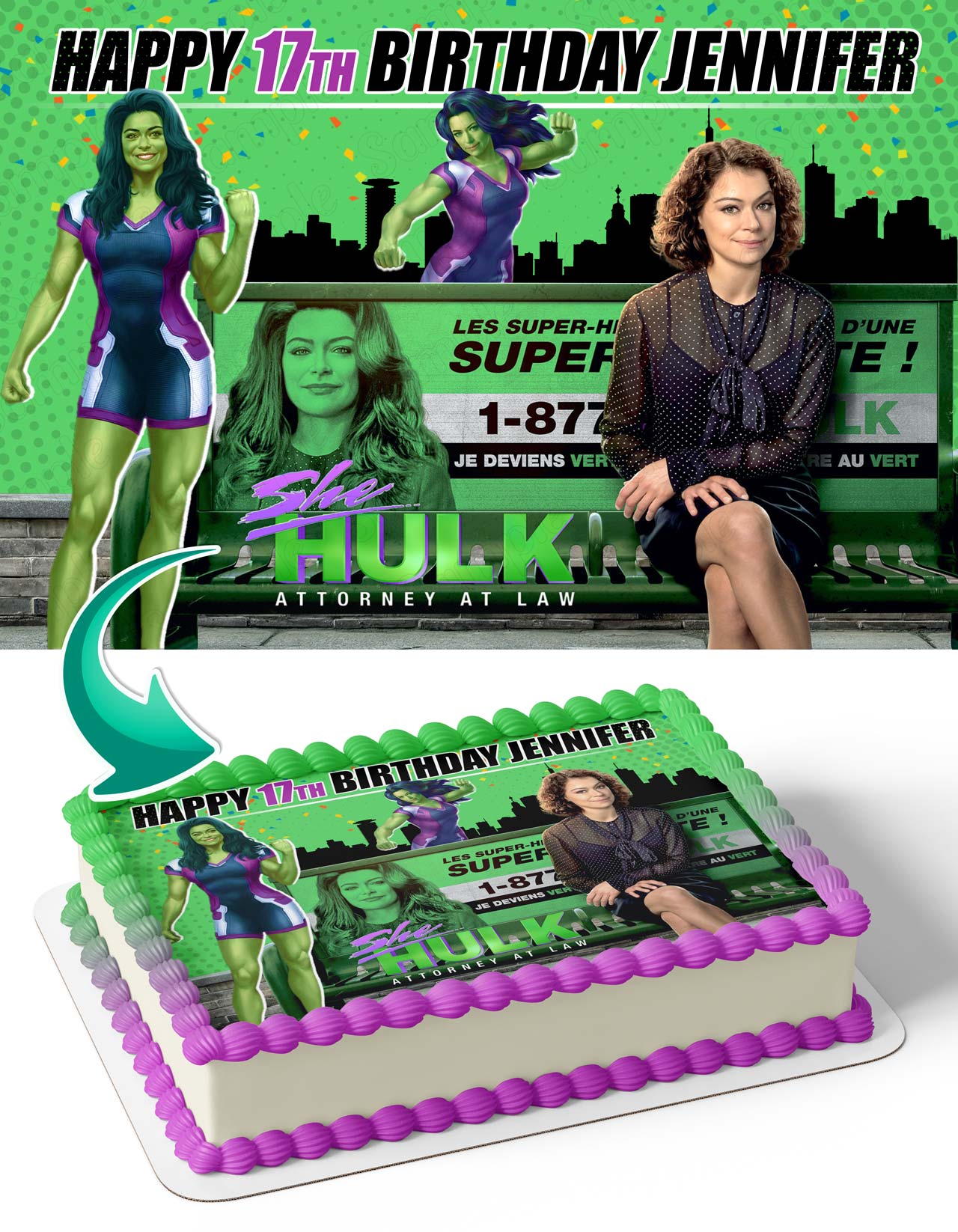 She Hulk Edible Cake Toppers – Ediblecaketopper