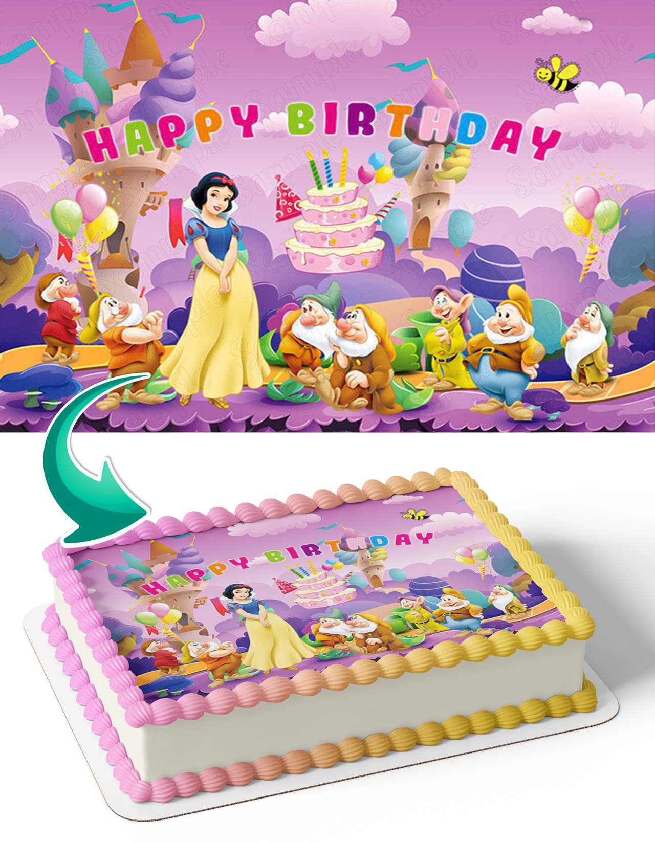 Snow White and the Seven Dwarfs Edible Cake Toppers – Ediblecaketopper