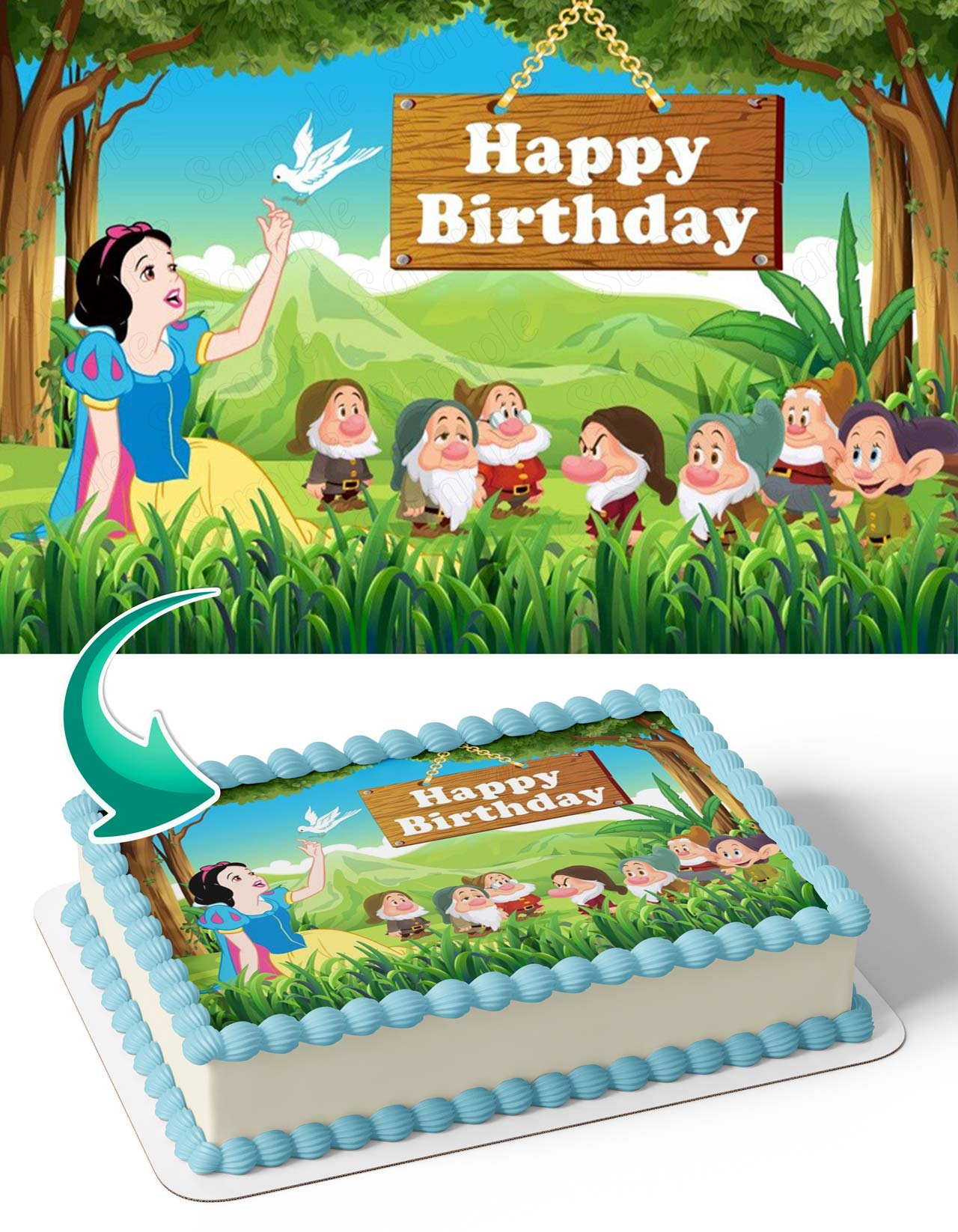 Snow White and the Seven Dwarfs Edible Cake Toppers – Ediblecaketopper