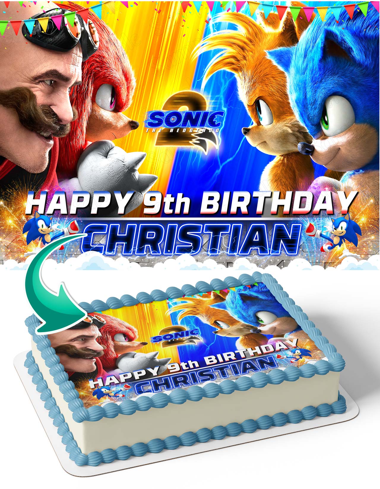 Sonic Headhog Movie MV Edible Cake Toppers – Ediblecaketopper