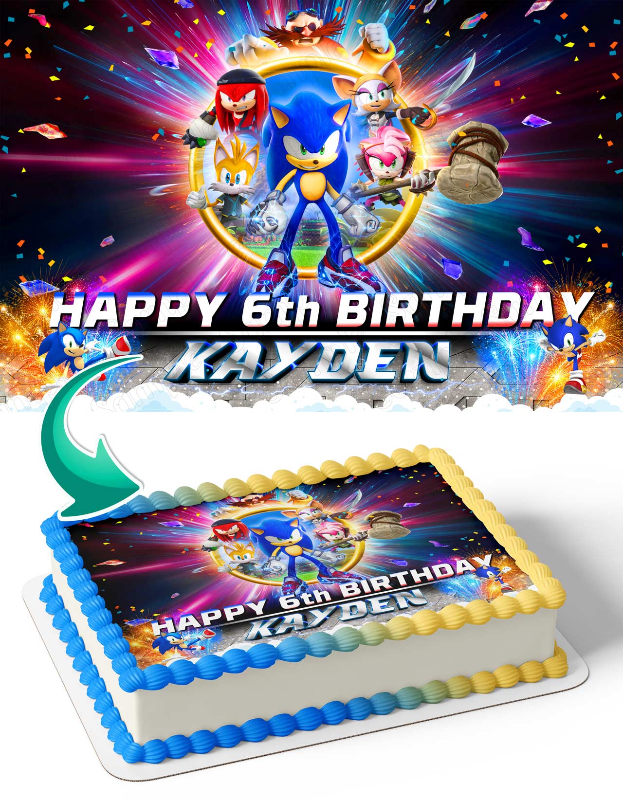Sonic Prime Netflix Edible Cake Toppers – Ediblecaketopper