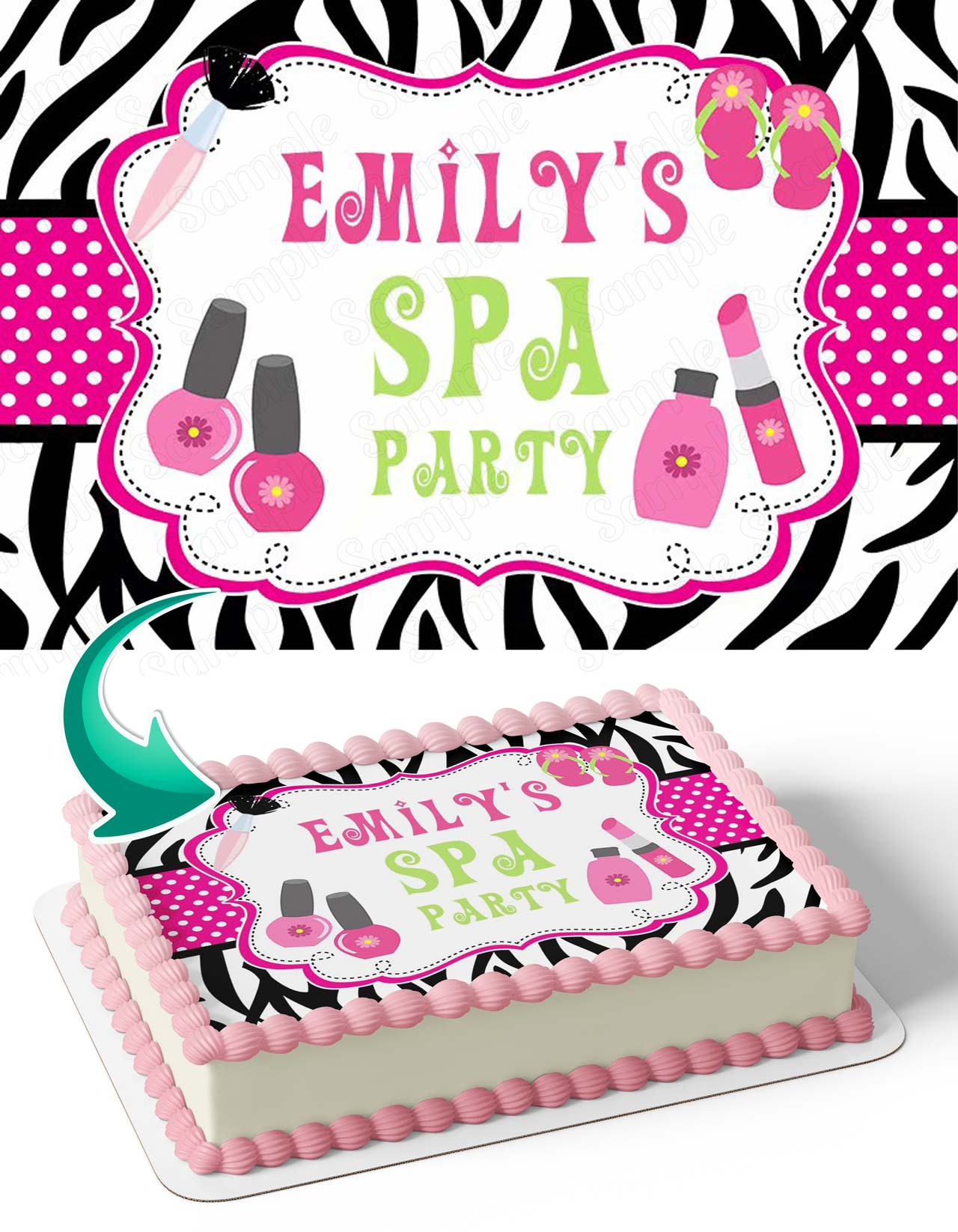 Spa Beauty Salon Hair Salon Girls PinkSBS Edible Cake Toppers ...
