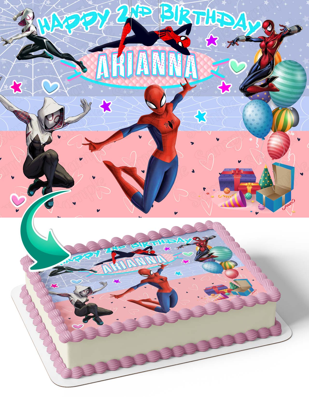SpiderWoman Gwen Stacy Spider Girl Edible Cake Toppers – Ediblecaketopper
