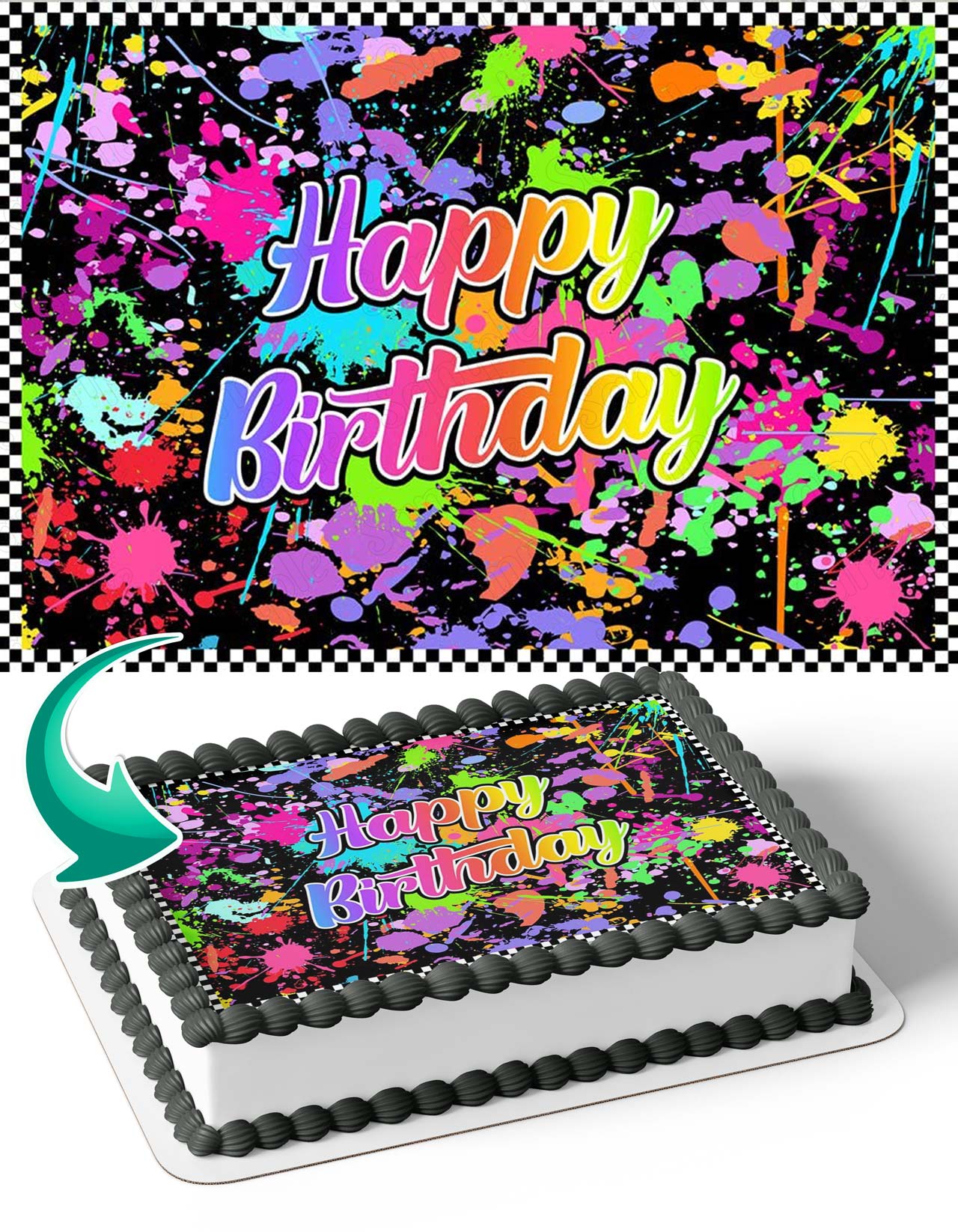 Splash Paint Edible Cake Toppers – Ediblecaketopper