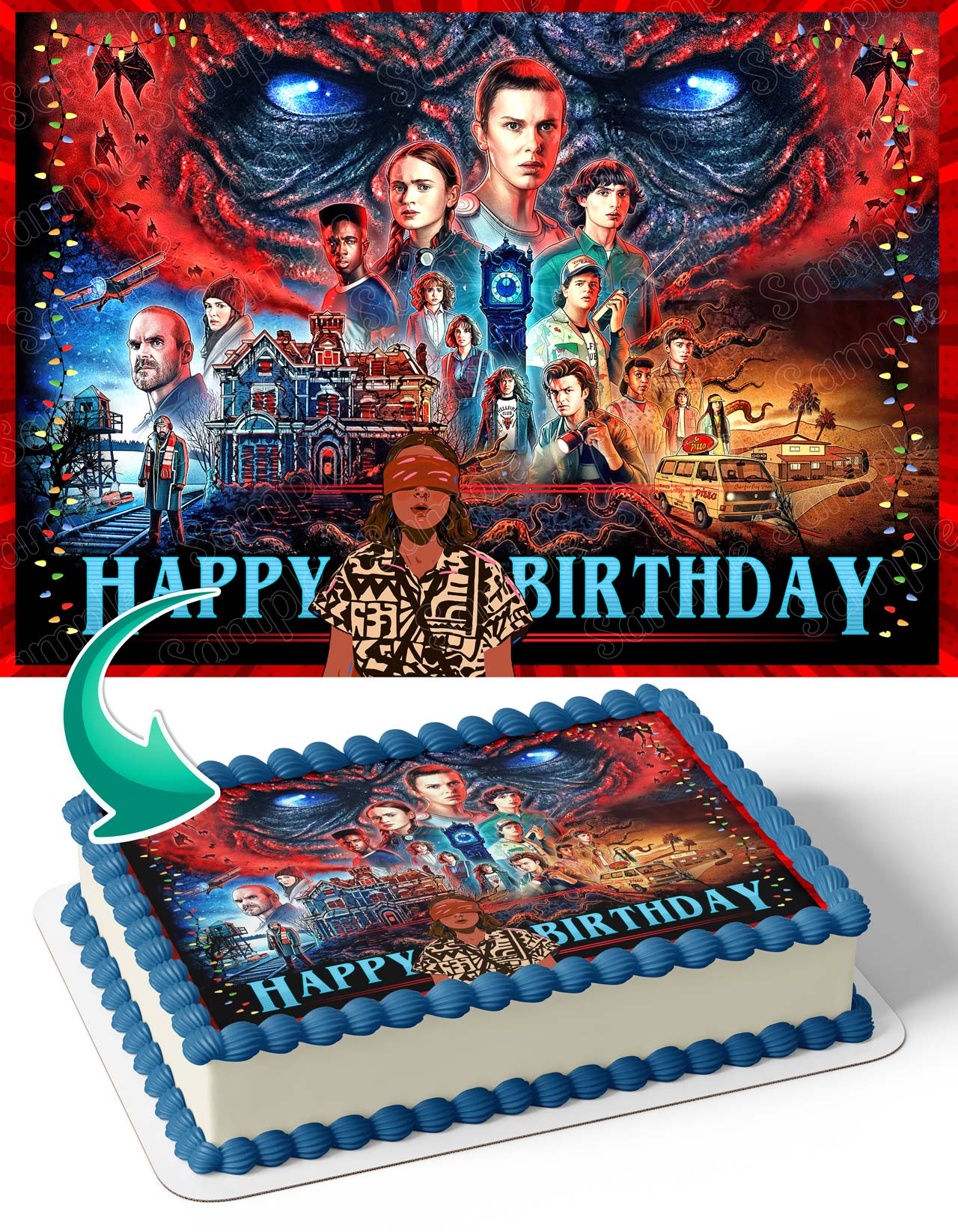 Stranger Things Season P Edible Cake Toppers – Edible Cake Topper Corp