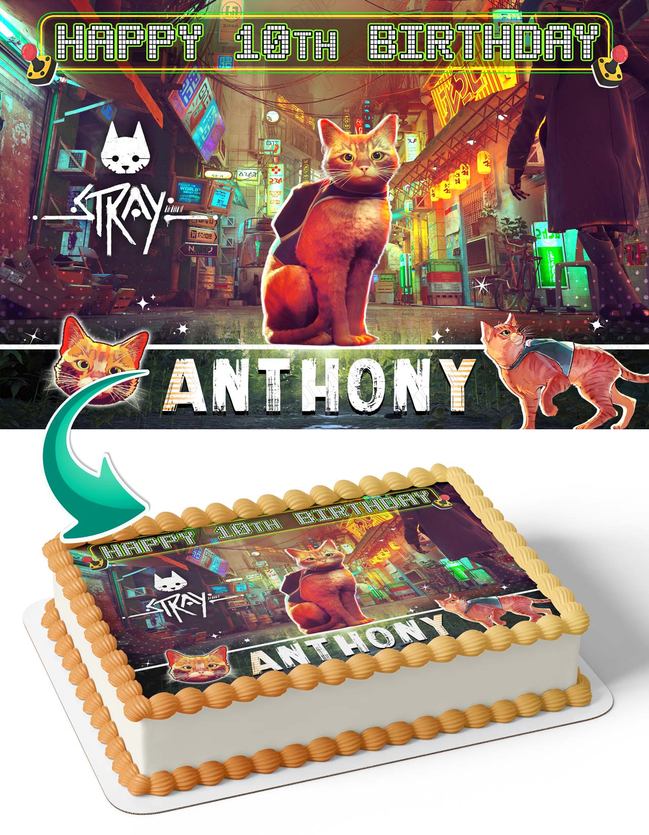 Stray Video Game Edible Cake Toppers – Ediblecaketopper