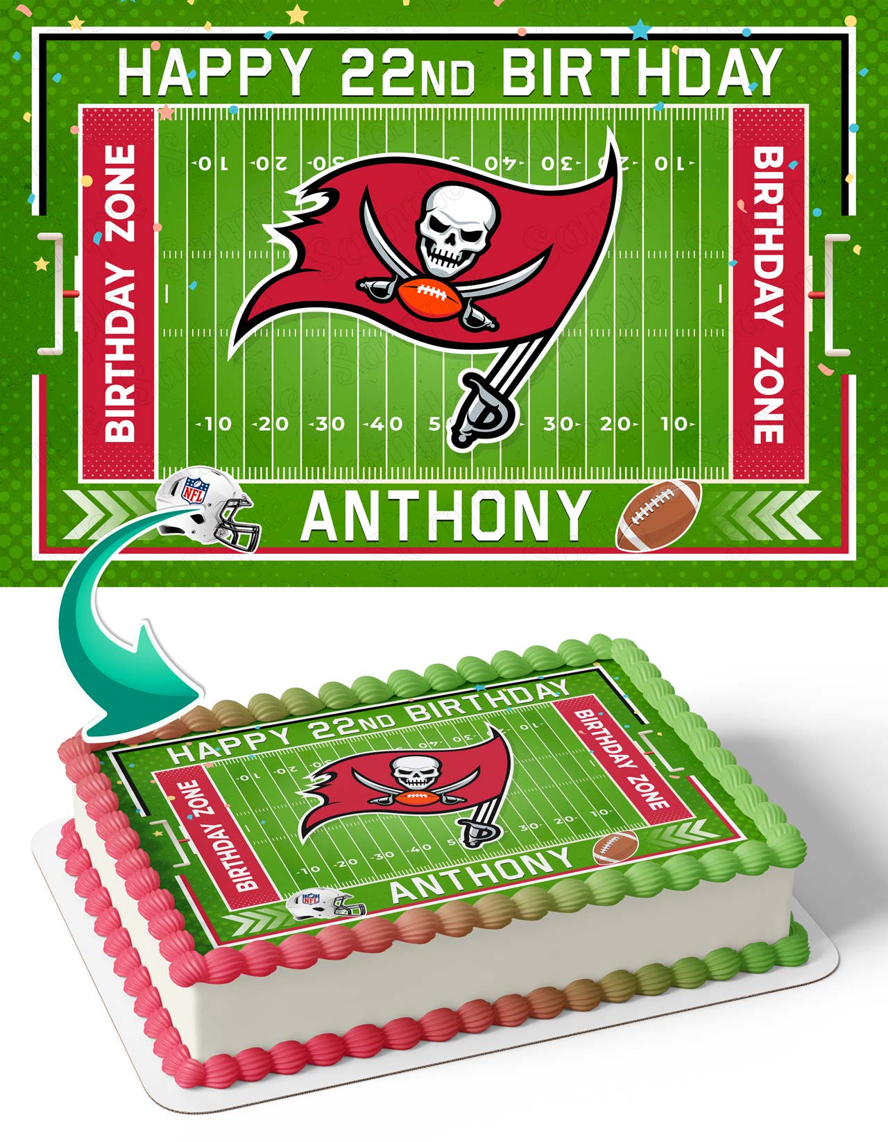 Tampa Bay Buccaneers Edible Cake Toppers – Ediblecaketopper