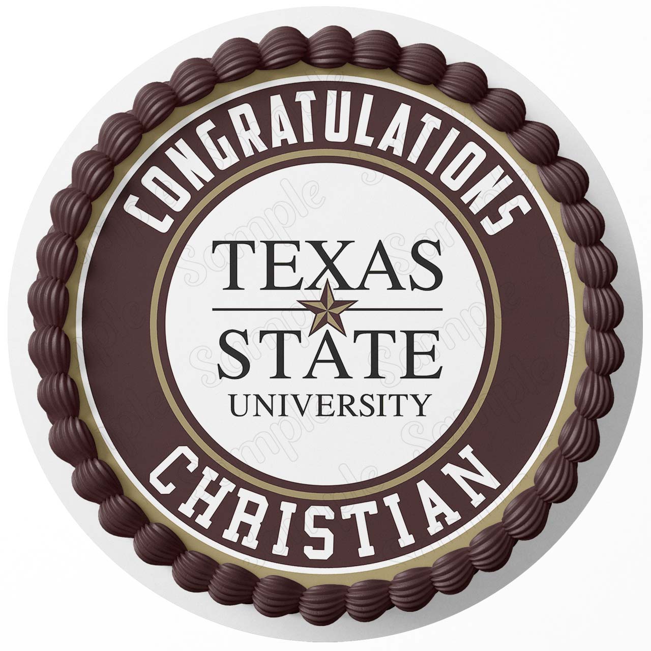 Texas State University Edible Cake Toppers Round – Ediblecaketopper