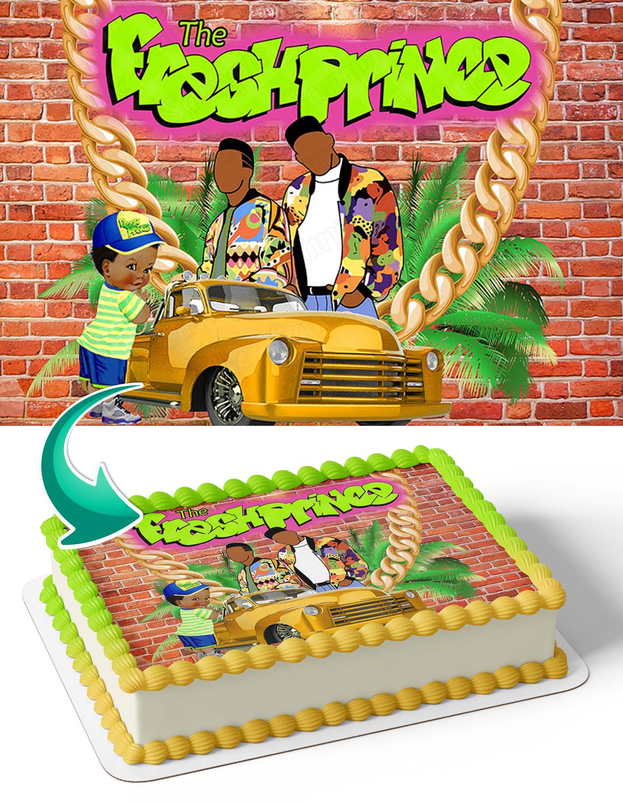 The Fresh Prince Graffiti Brick Wall Hip HopTFP Edible Cake Toppers ...