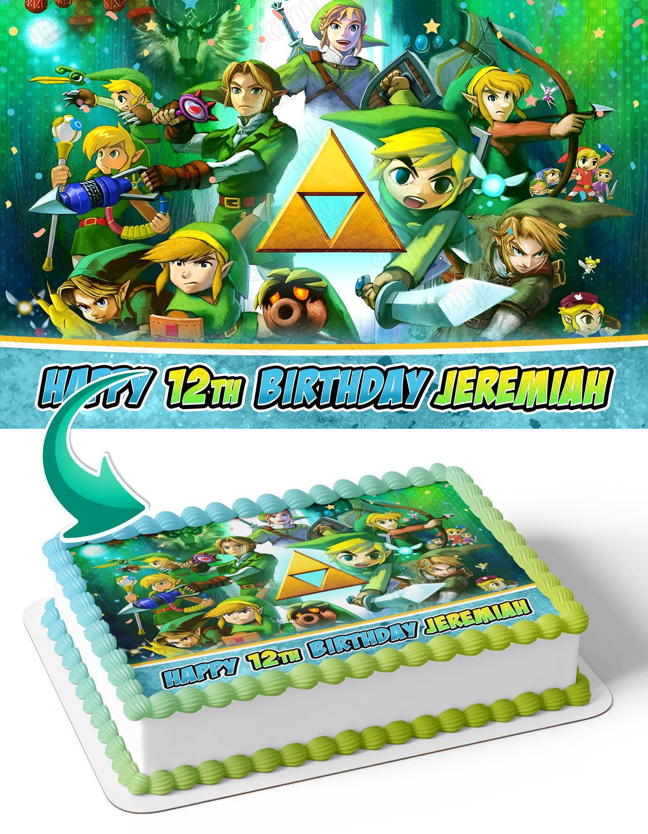 The Legend of Zelda Art Edible Cake Toppers – Edible Cake Topper Corp