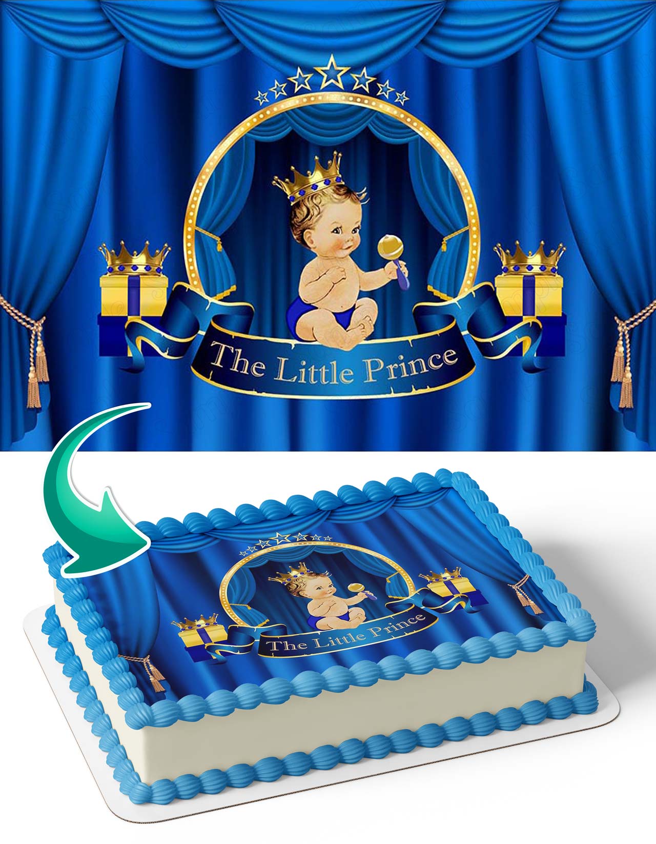 Prince Baby Shower Sheet Cakes