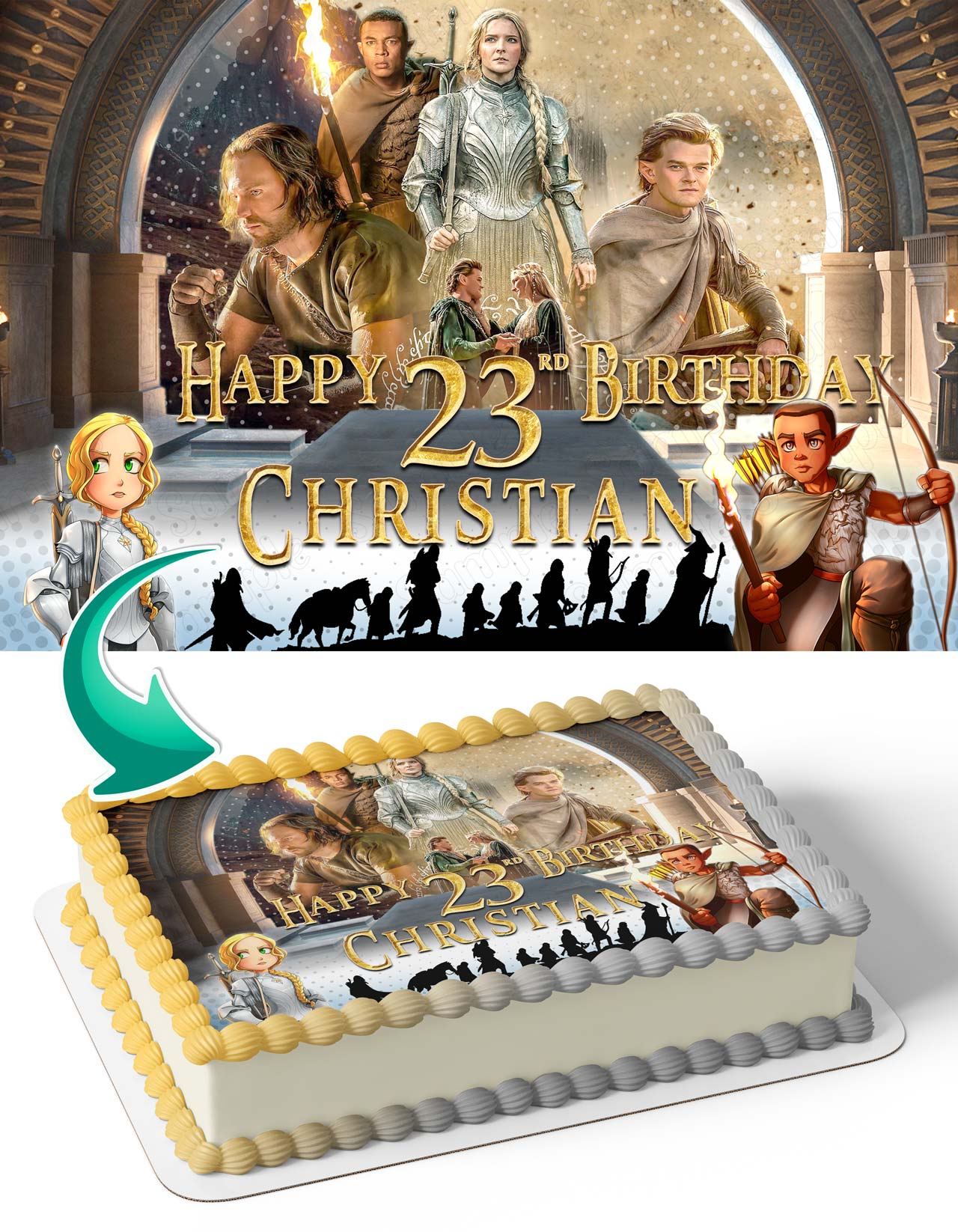 The Lord of the Rings The Rings of Power Edible Cake Toppers ...