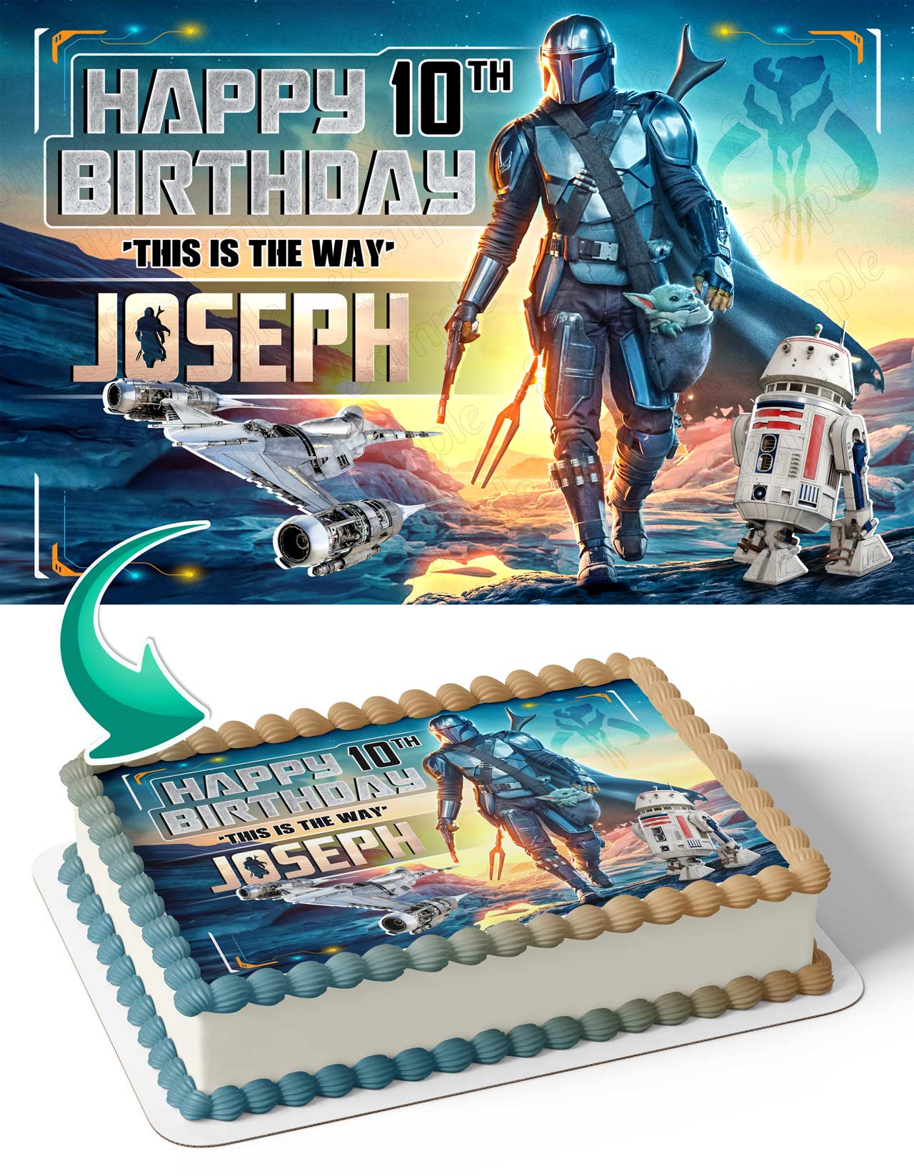 The Mandolarian Season 3 Edible Cake Toppers – Edible Cake Topper Corp