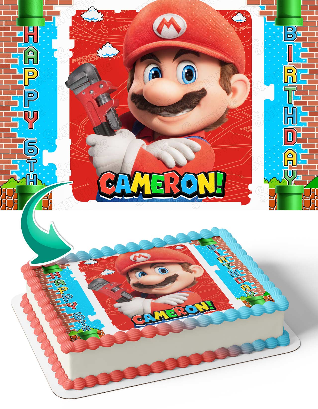 The Super Mario Bros Movie 2023 Mario Red Edible Cake Toppers ...