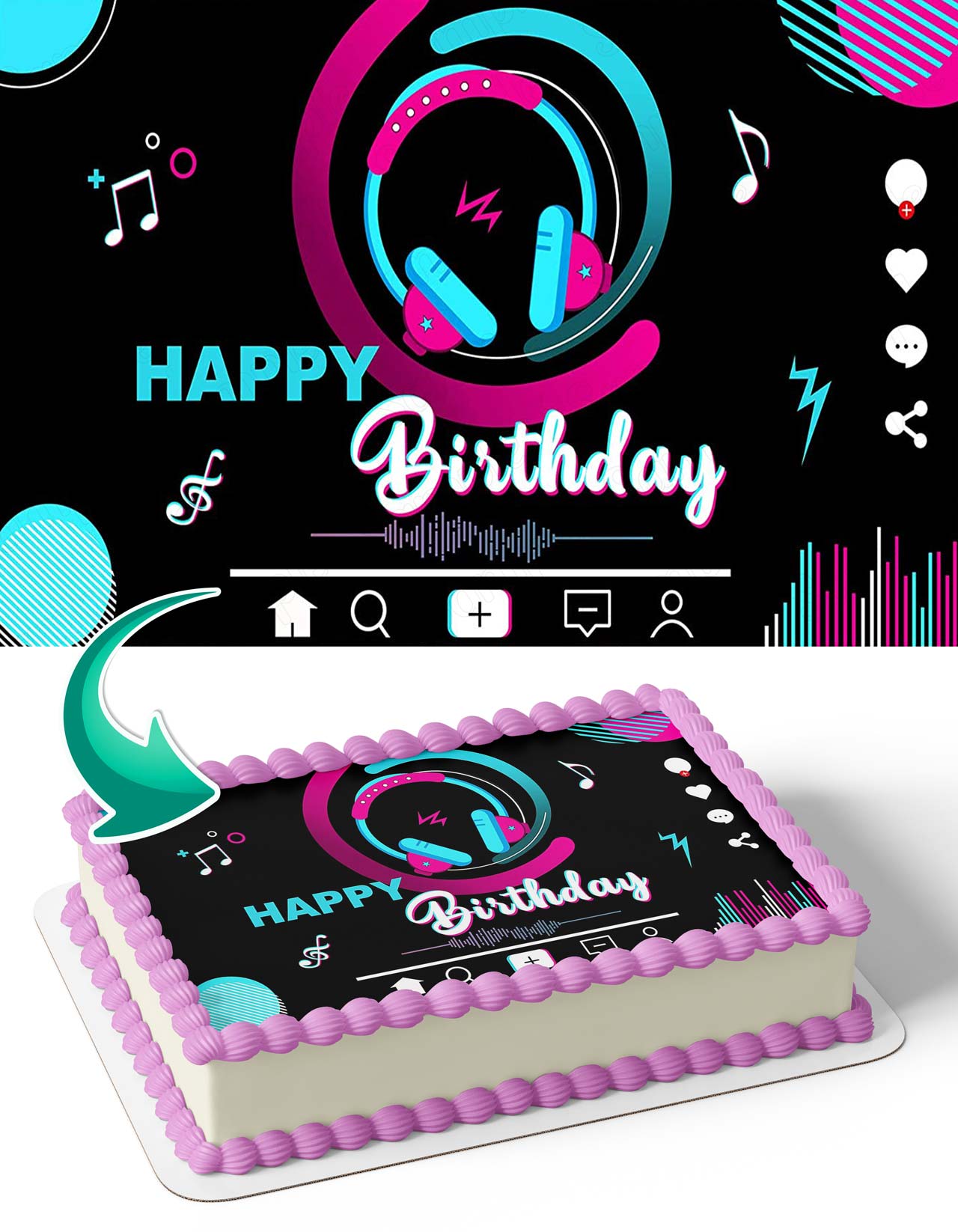 Tik Tok Queen Star Music Edible Cake Toppers – Edible Cake Topper Corp