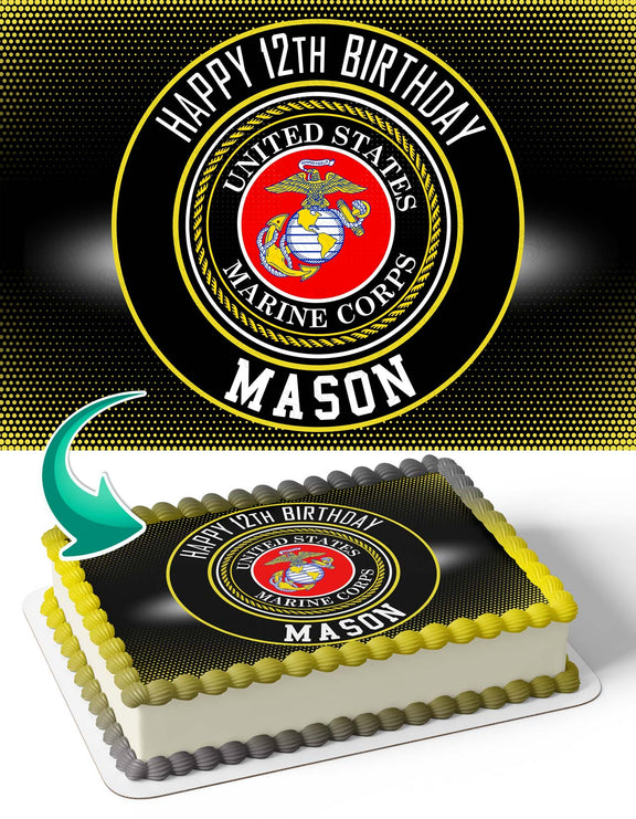 USMC Emblem United States Marine Corps Seal Edible Cake Toppers ...