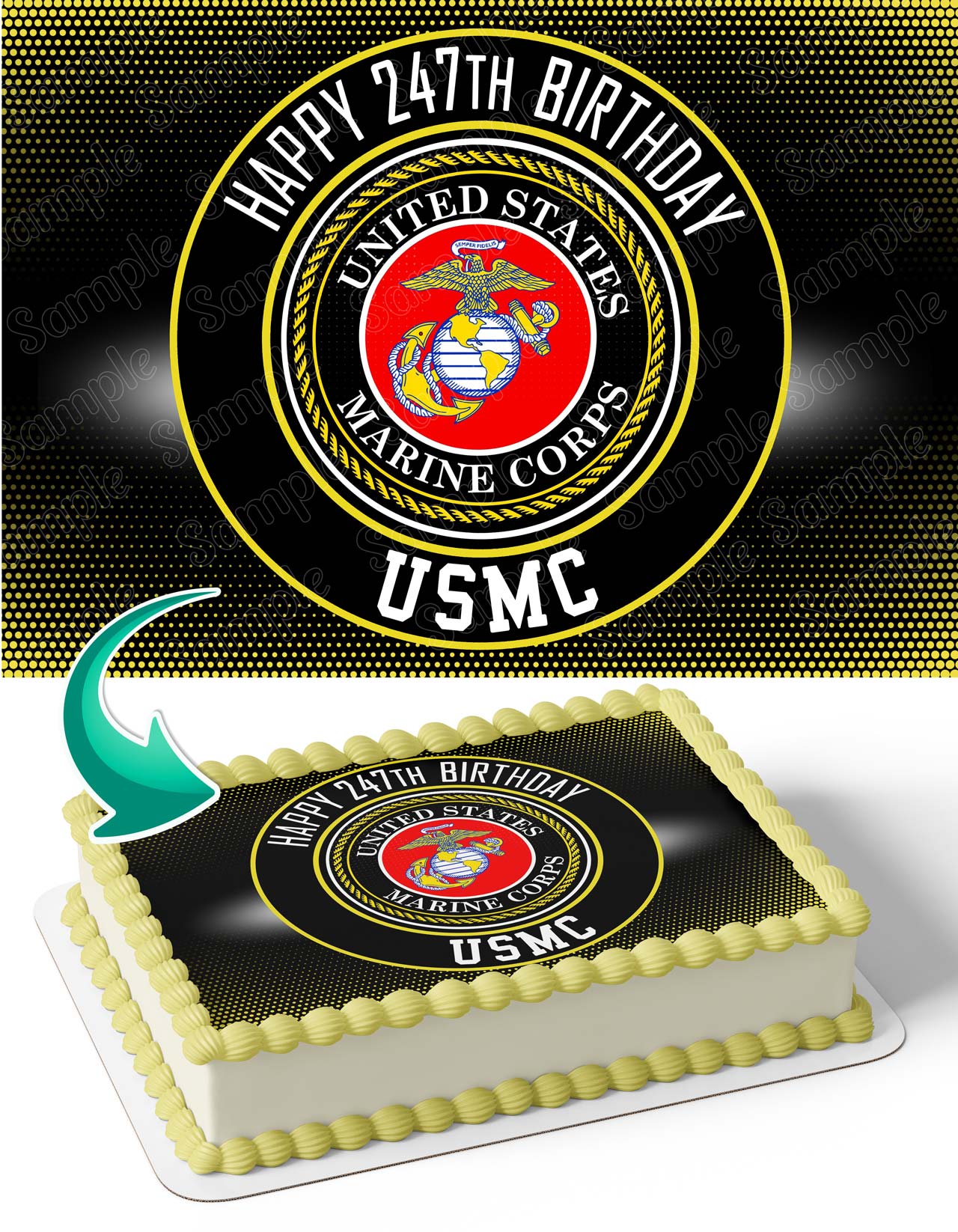 USMC United States Marine Corps P Edible Cake Toppers – Edible Cake ...