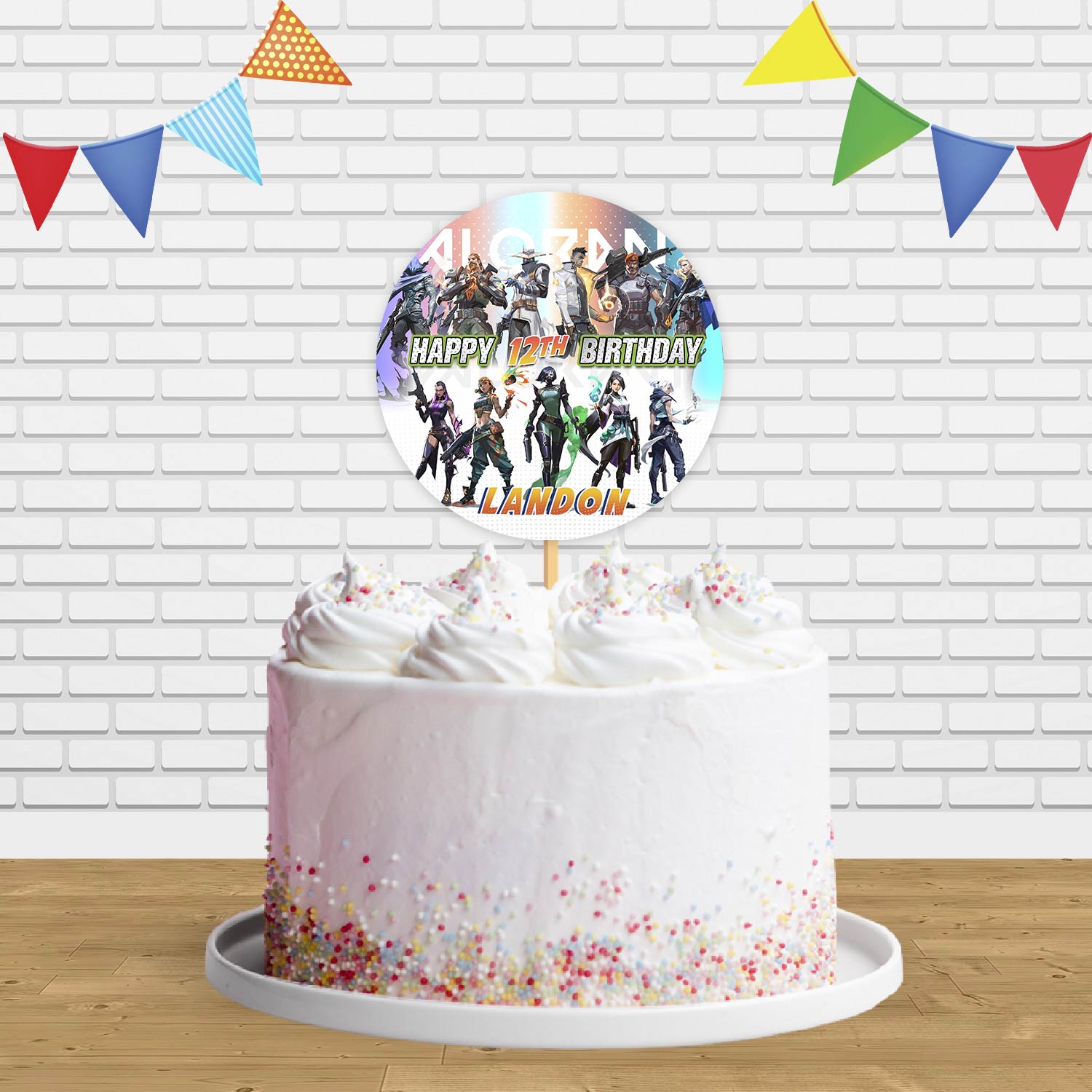 Adorno para tarta de Valorant, centro de mesa para fiesta de cumpleaño ...
